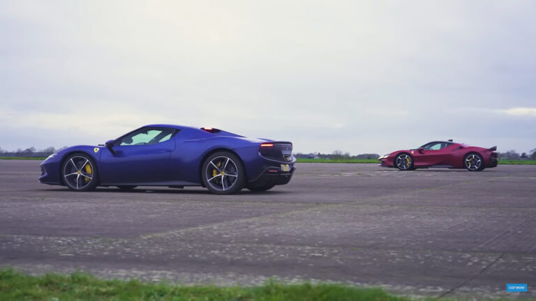 Ferrari 296 GTB vs SF90 Stradale: drag race rampante | Video ...