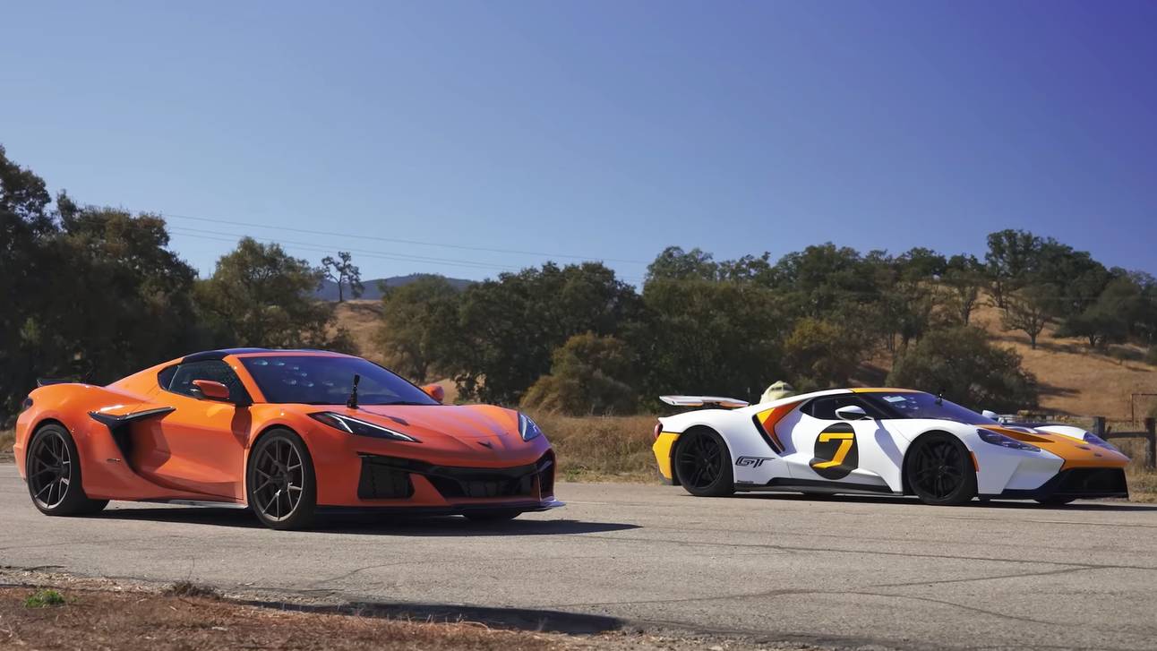 Ford GT vs Corvette Z06: la drag race a stelle e strisce | Video ...